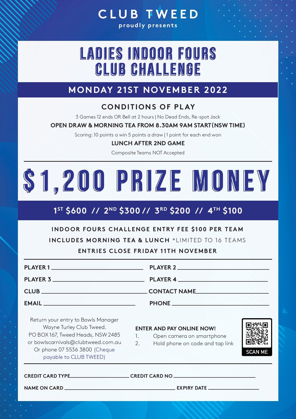 Ladies Indoor Fours Club Challenge / 21 November 2022 | The Tweed